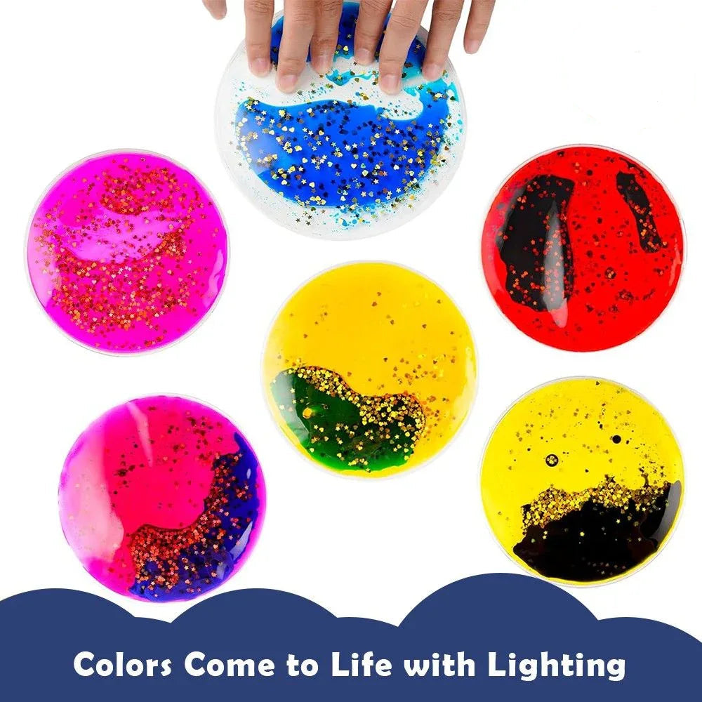 liquid fidget sensory toys - Glitter Swirl 6-Pack Multicolour | Abley's
