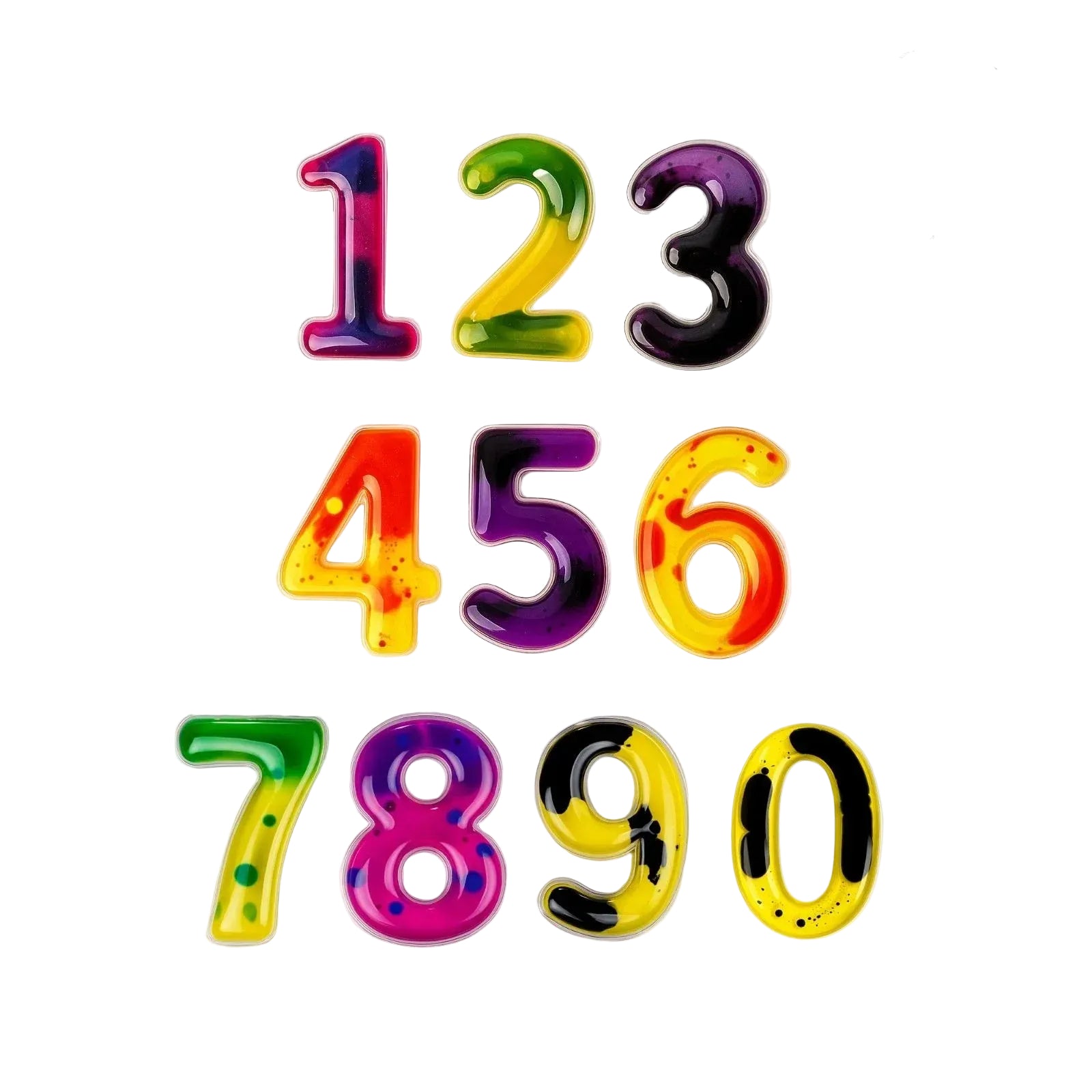 sensory number gel fidgets 0-9 Multicolour 10-Pack Focus Tool | Abley's
